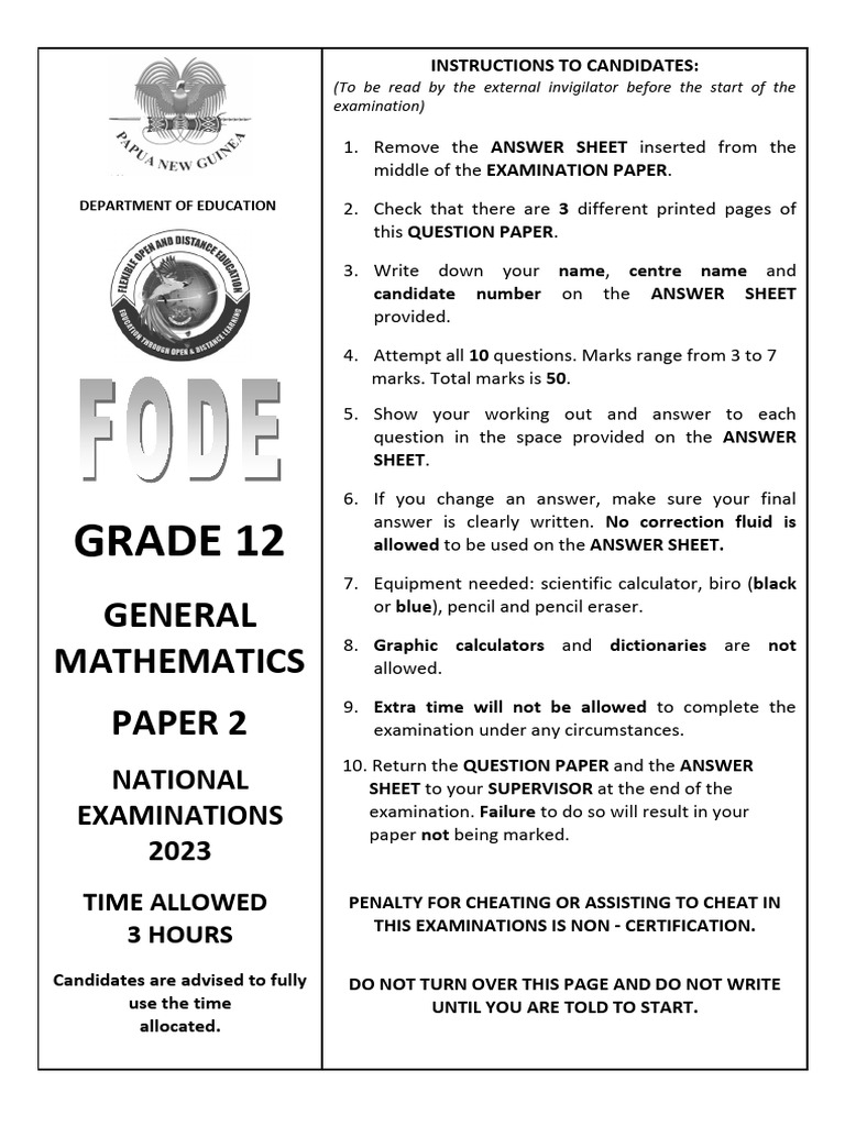 Grade 12 Maths GM p2 QP Updated | PDF | Area | Mathematics