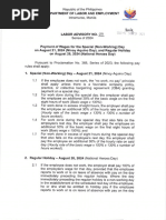 Labor Advisory No. 12 25 Payment of Wages For The Regular Holidays ...