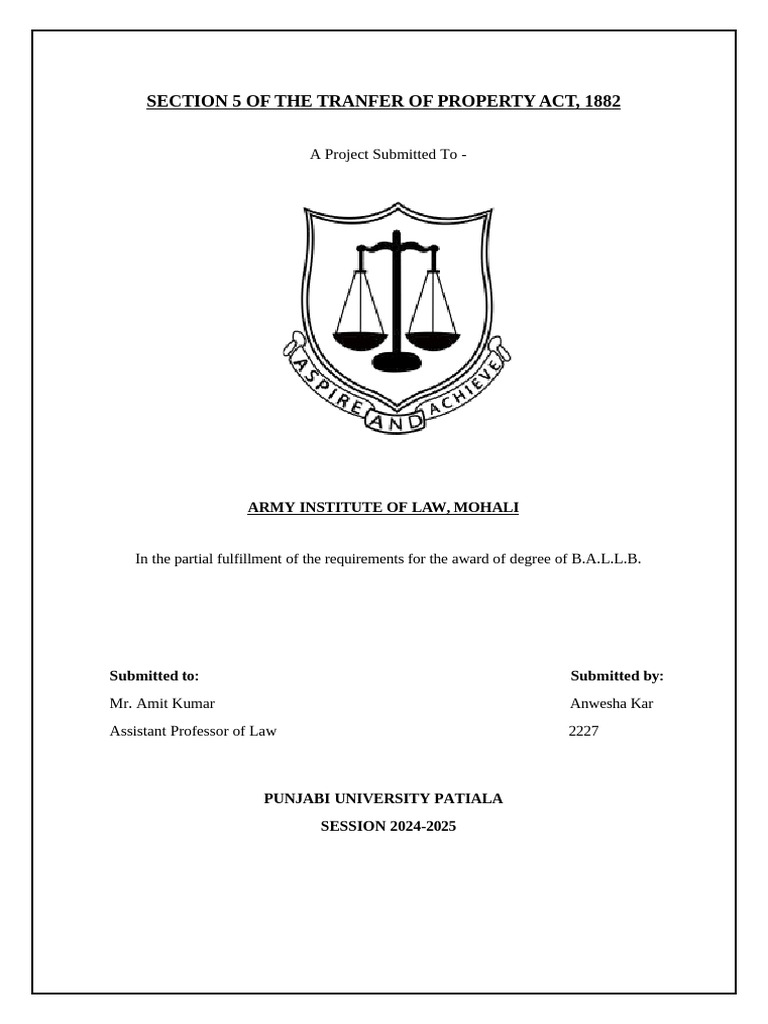 Section 5 of the Transfer of Property Act | PDF | Property | Civil Law ...