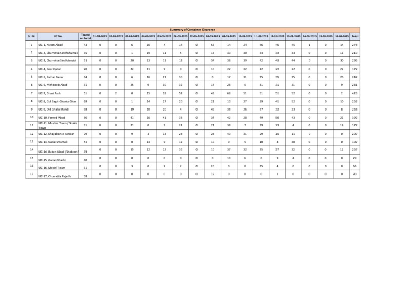 Container Clearance Summary Report | PDF