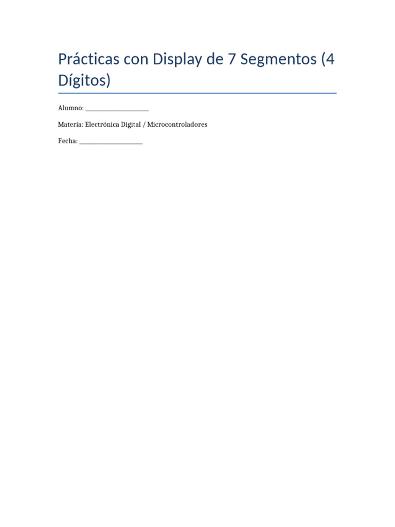Contadores y Texto en Display de 7 Segmentos | PDF | Ingeniería ...