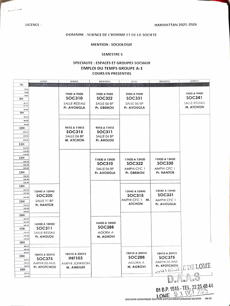 Cours Presentiel 2025 2026 Harmattan | PDF