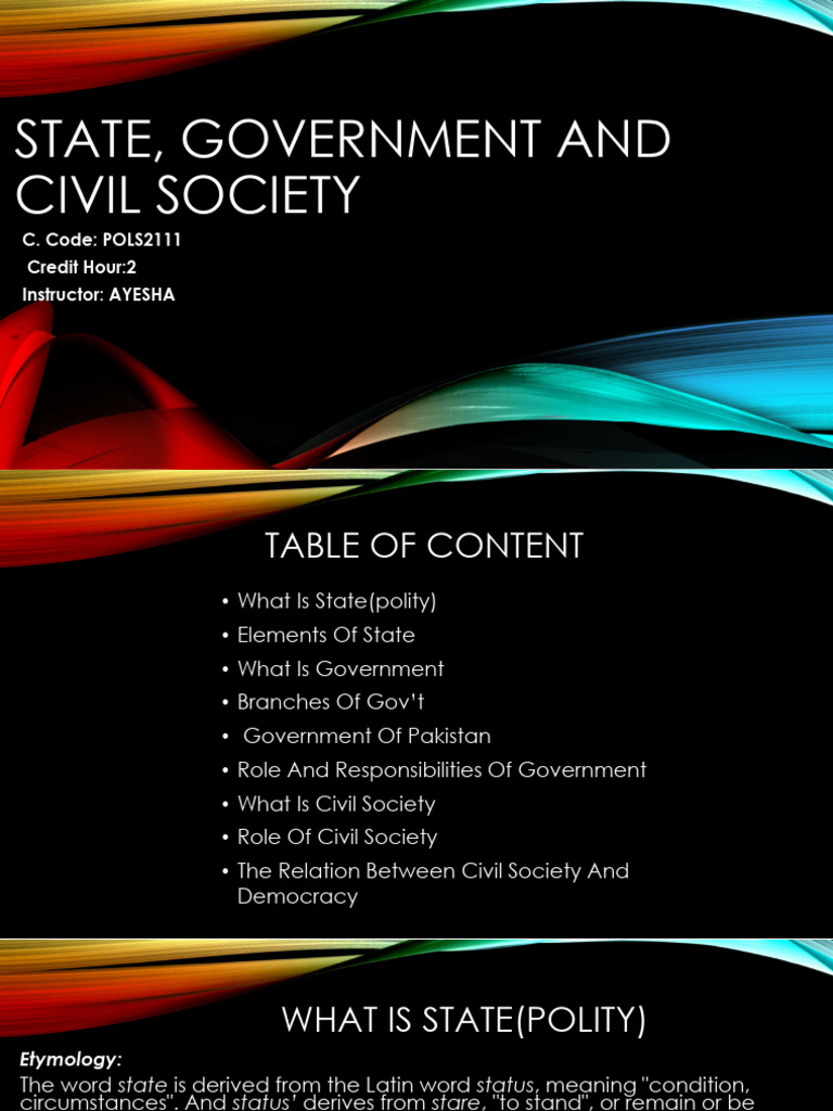 State, Government, and Civil Society Overview | PDF | Government Of ...