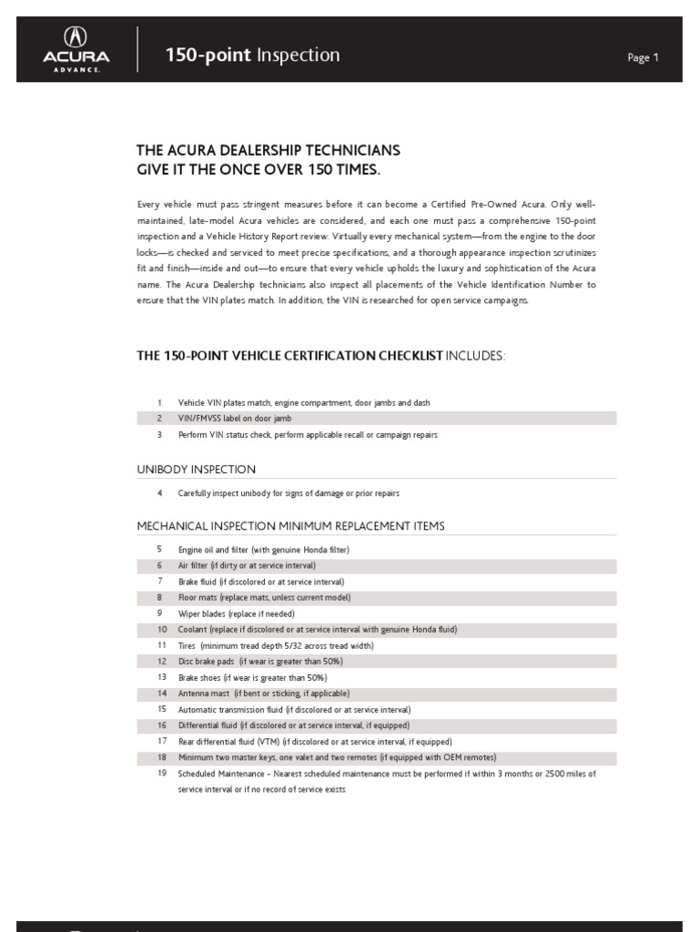 150 Point Check List | PDF | Tire | Leak