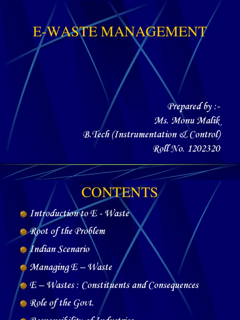 E Waste Management | PDF | Electronic Waste | Waste Management