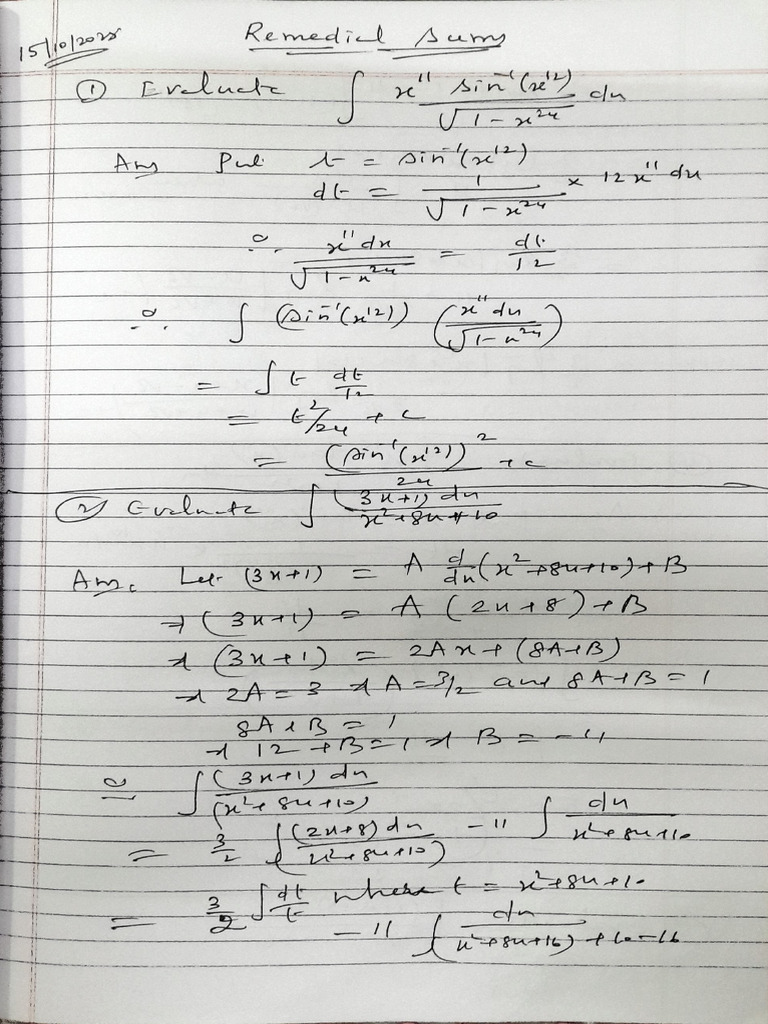 Xii Maths Remedial Sums With Ans (15.10.25) | PDF