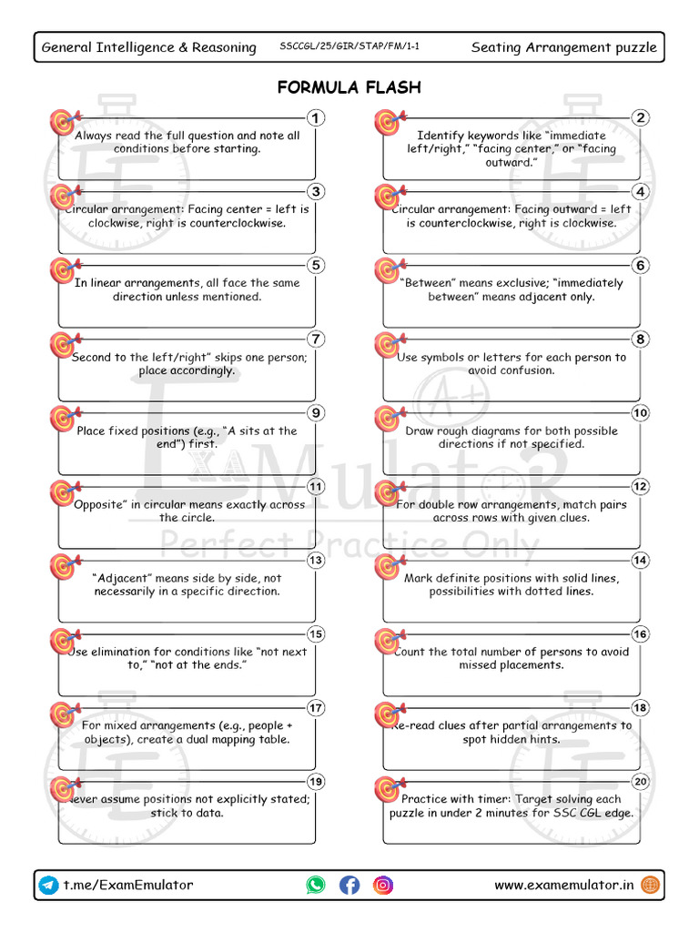 Formula Flash - Seating Arrangement Puzzle | PDF