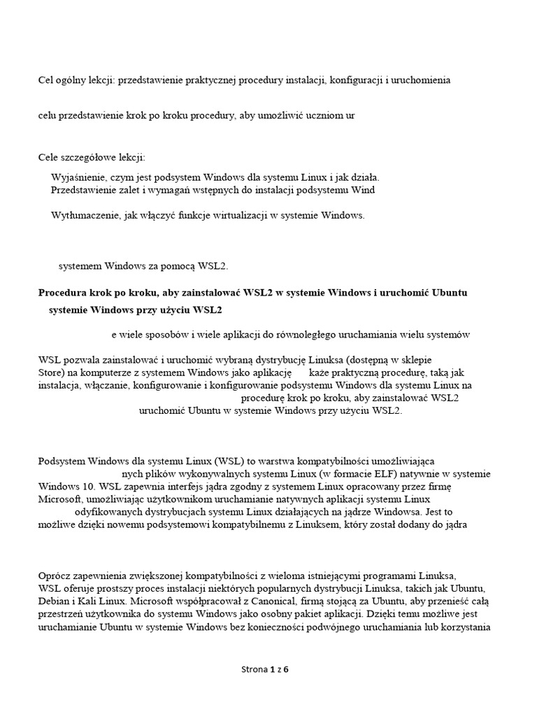 WSL2 W Systemie Windows | PDF