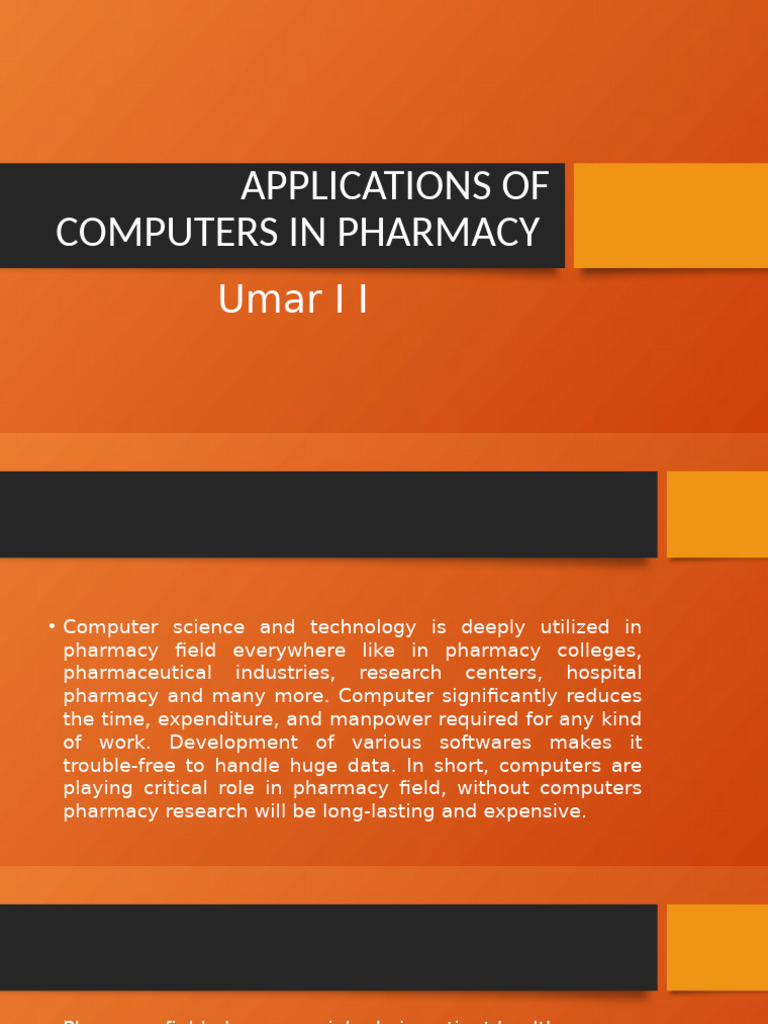 Computers in Pharmacy Applications | PDF | Pharmacokinetics ...