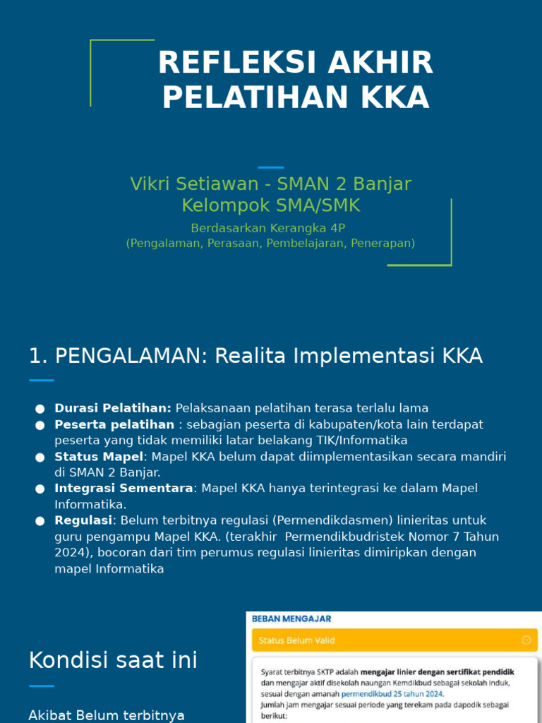 Regulasi Linieritas Mapel KKA | PDF