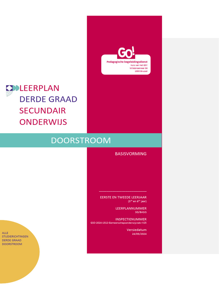 GO! Leerplan SO 3D - Basisvorming Wijzigingen | PDF