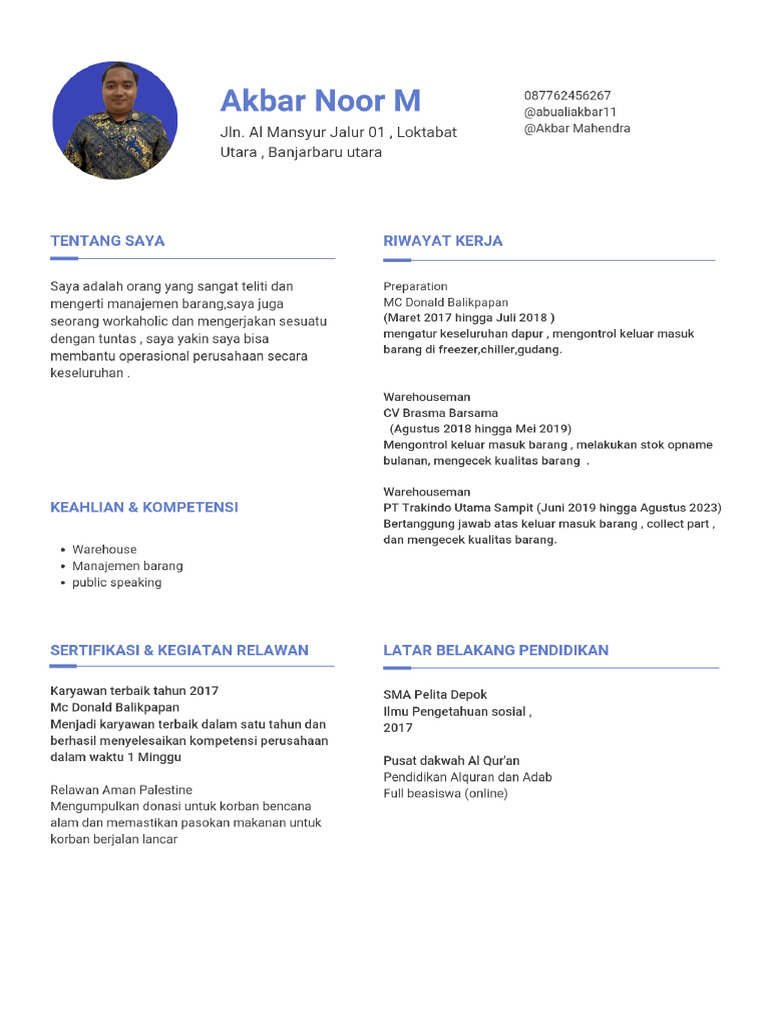 Lamaran Akbar Noor M | PDF