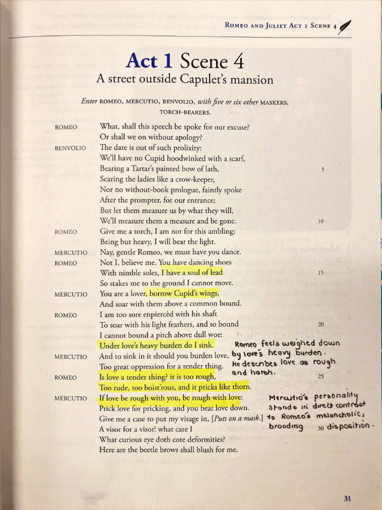 Act 1, Scenes 4 and 5 - 'Romeo and Juliet' | PDF