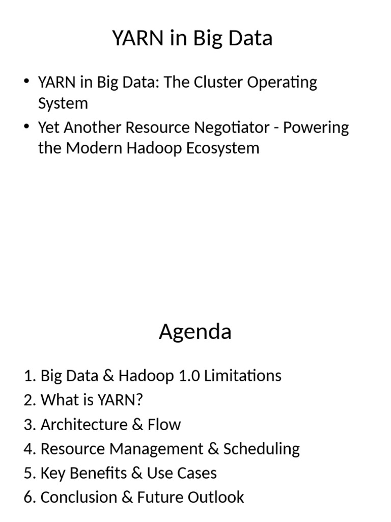 YARN: Transforming Big Data Management | PDF | Apache Hadoop | Computer ...