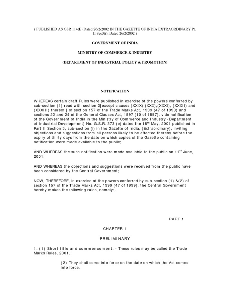 Trade Mark Rules | PDF | Trademark | Domain Name Registrar