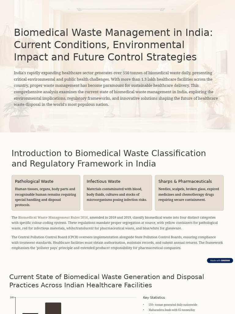 Biomedical Waste Management in India Current Conditions Environmental ...