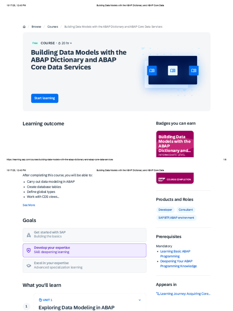Building Data Models With The ABAP Dictionary and ABAP Core Data | PDF | Data Management | Software