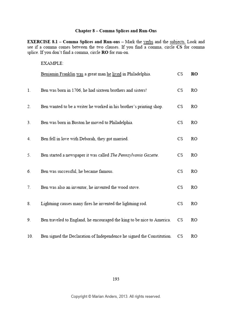Comma Splices Practice | PDF | Tropical Cyclones