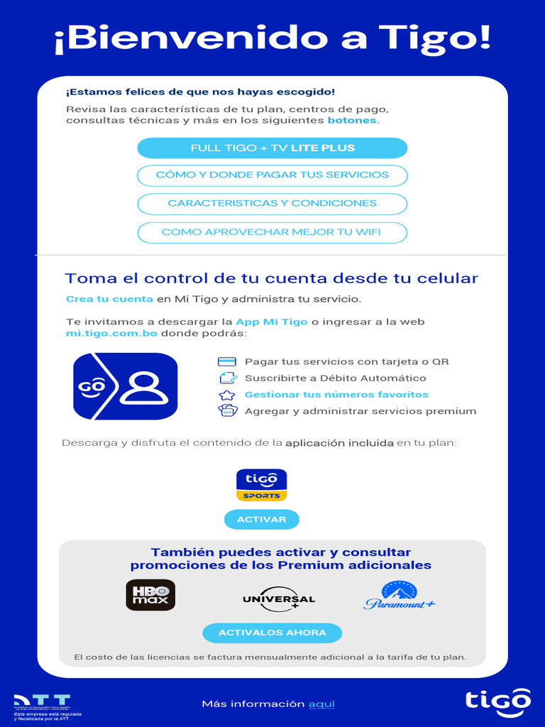 Planes Full Tigo y TV Lite Plus | PDF