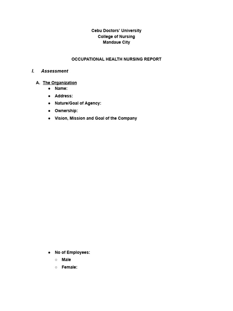 Occupational Health Nursing Report | PDF | Adverse Effect | Medicinal ...