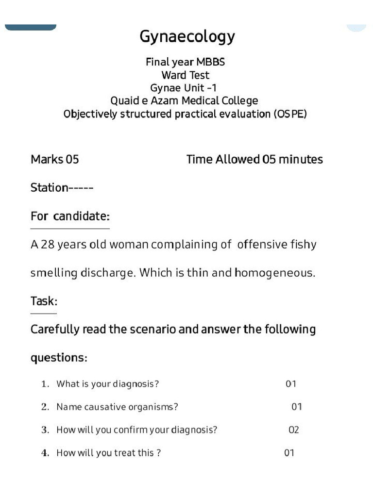 Gynae Ospe Batch 24 | PDF