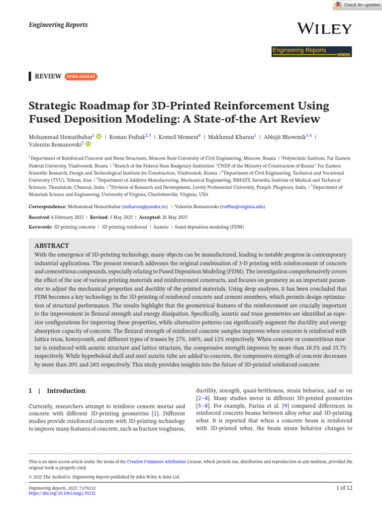 3D-Printed Reinforcement Strategies | PDF | Concrete | Strength Of ...