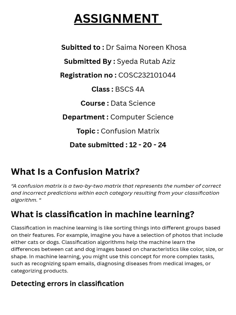 Understanding Confusion Matrix in ML | PDF | Sensitivity And ...