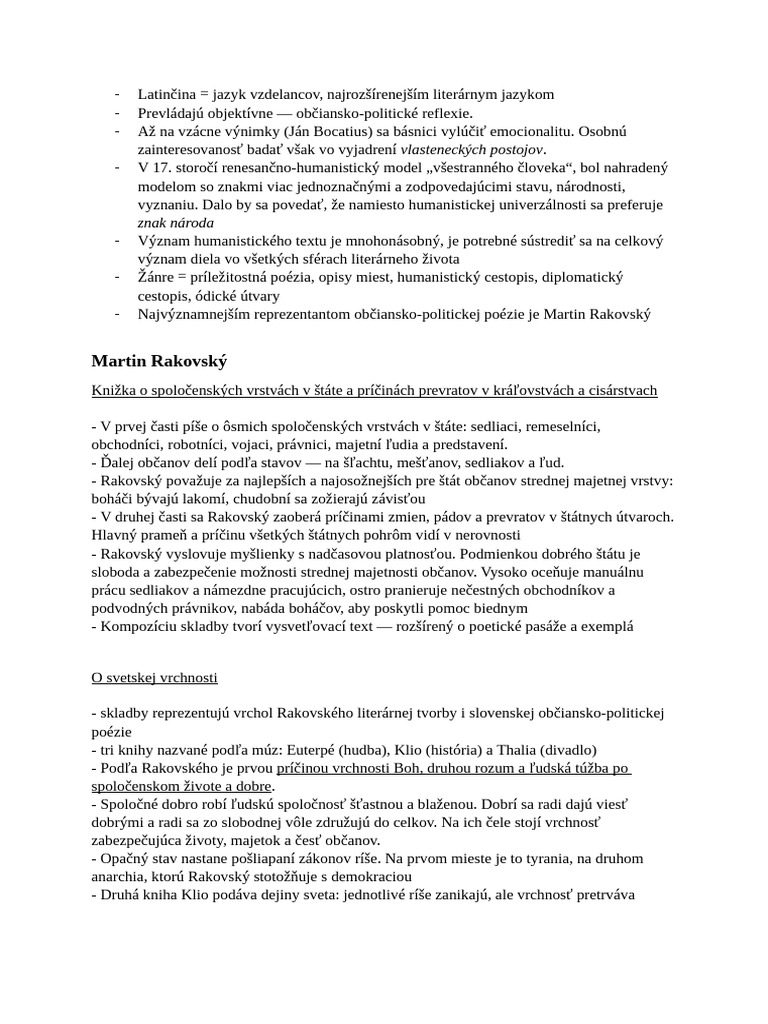 Latinská Humanistická Literatúra | PDF