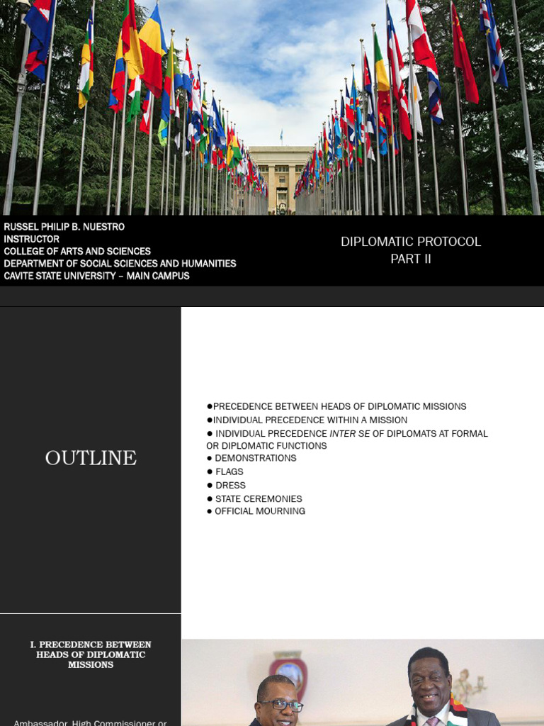 Diplomatic Protocol Guidelines Overview | PDF | Diplomatic Rank | Clothing