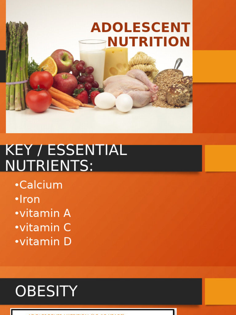 ADOLESCENT NUTRITION Presentation | PDF