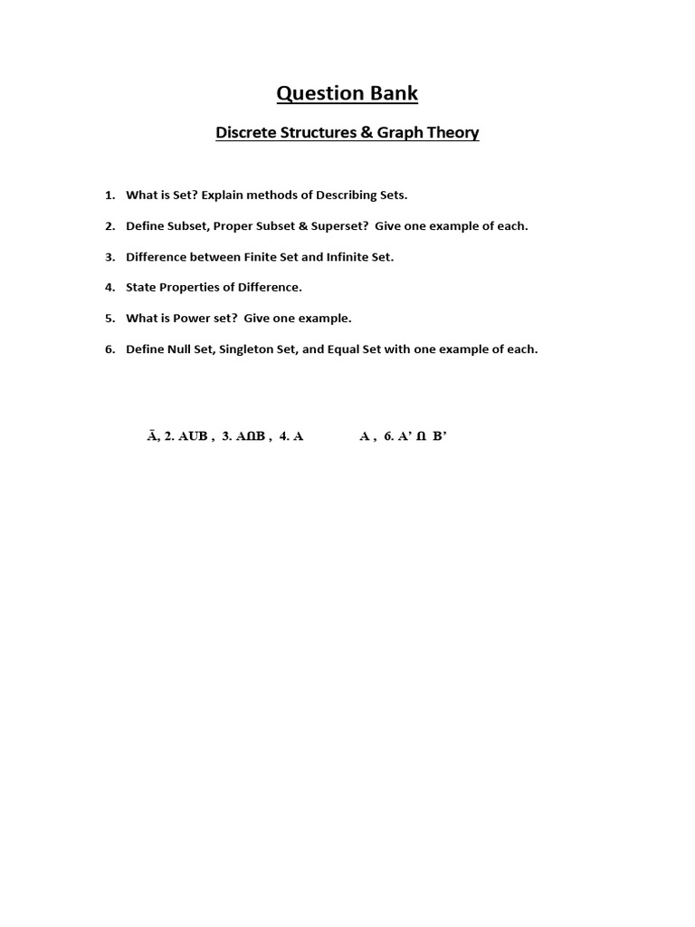 Discrete Structures Question Bank | PDF
