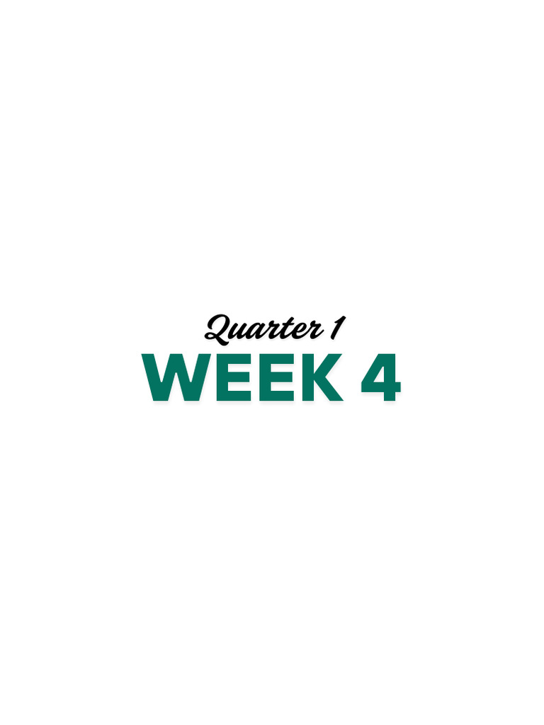 Quarter 1 - Week 4 - Kindergarten | PDF