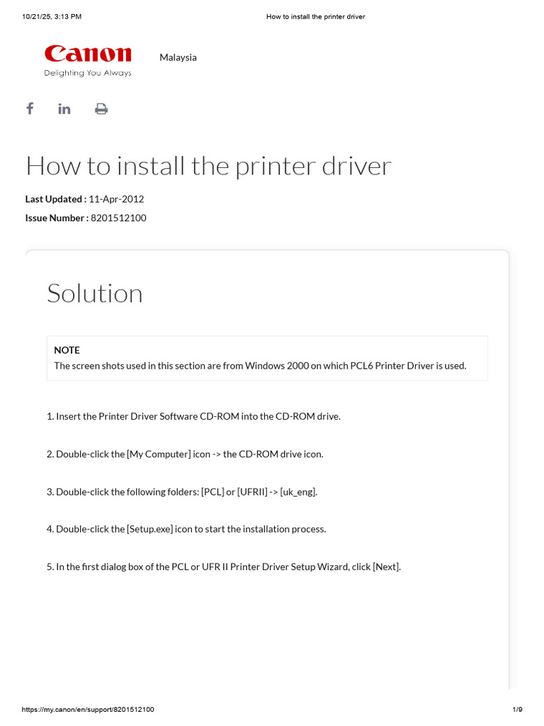 How To Install The Printer Driver | PDF