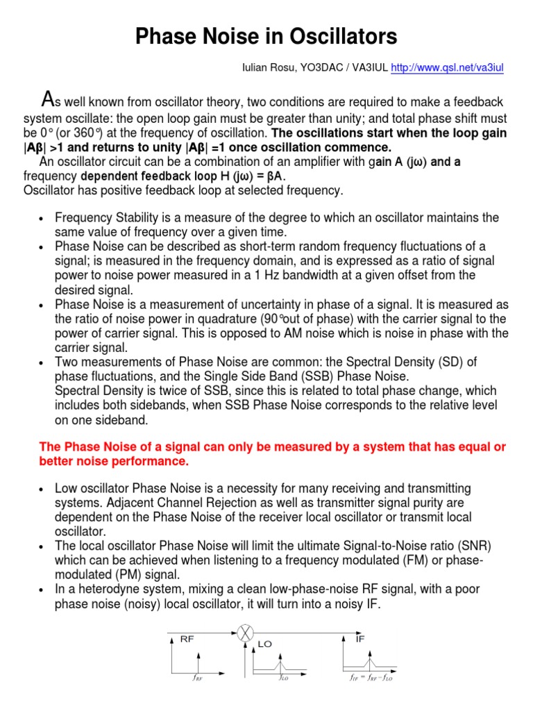 Phase Noise in Oscillators | PDF | Detector (Radio) | Amplifier