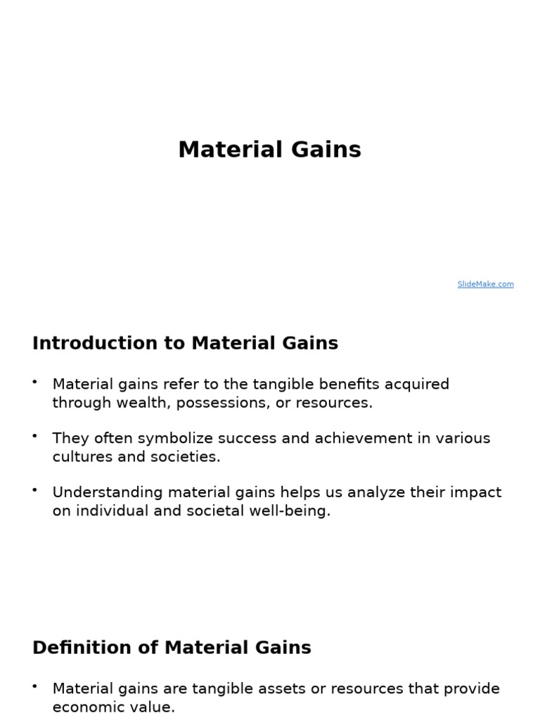 Material Gains | PDF | Well Being | Consumerism