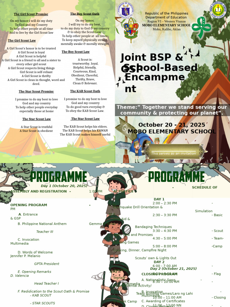 Program Layout - BSP Jamborally & GSP Encampment (Autosaved) | PDF ...