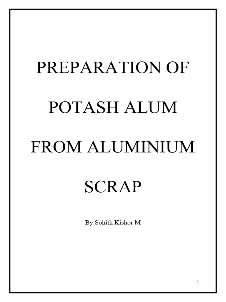 Prepare Potash Alum from Aluminium Scrap | PDF | Aluminium ...