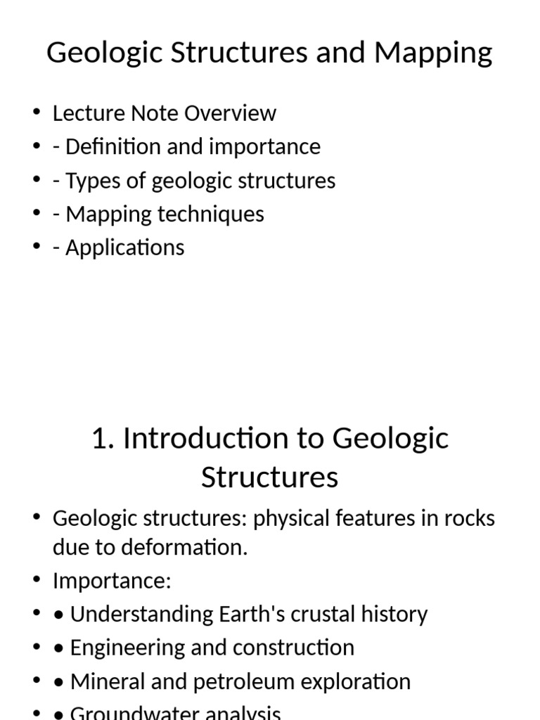 Geologic Structures and Mapping Lecture | PDF | Fault (Geology ...
