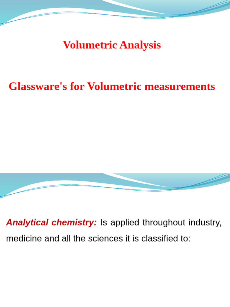 Volumetric Analysis in Chemistry | PDF | Titration | Chemistry