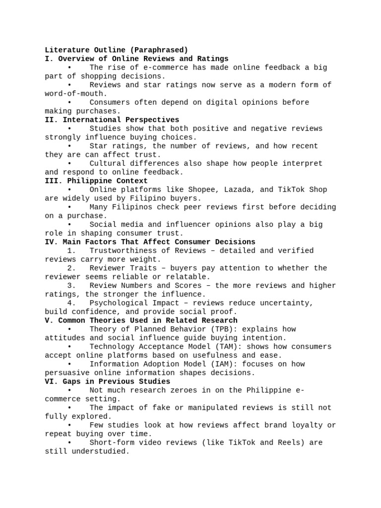 Literature Outline | PDF