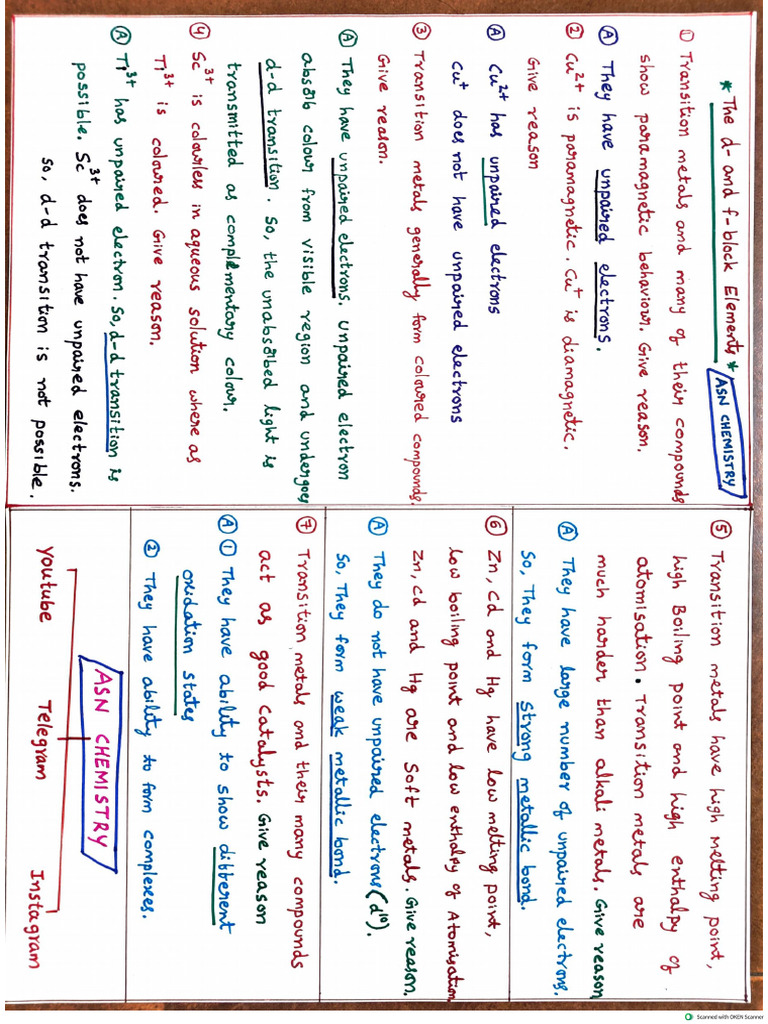 D and F Block CBSE PYQquestions With Answers | PDF