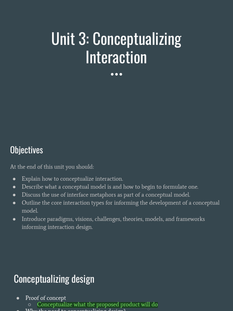 Unit 3 - Conceptualizing Interaction | PDF | Human–Computer Interaction ...