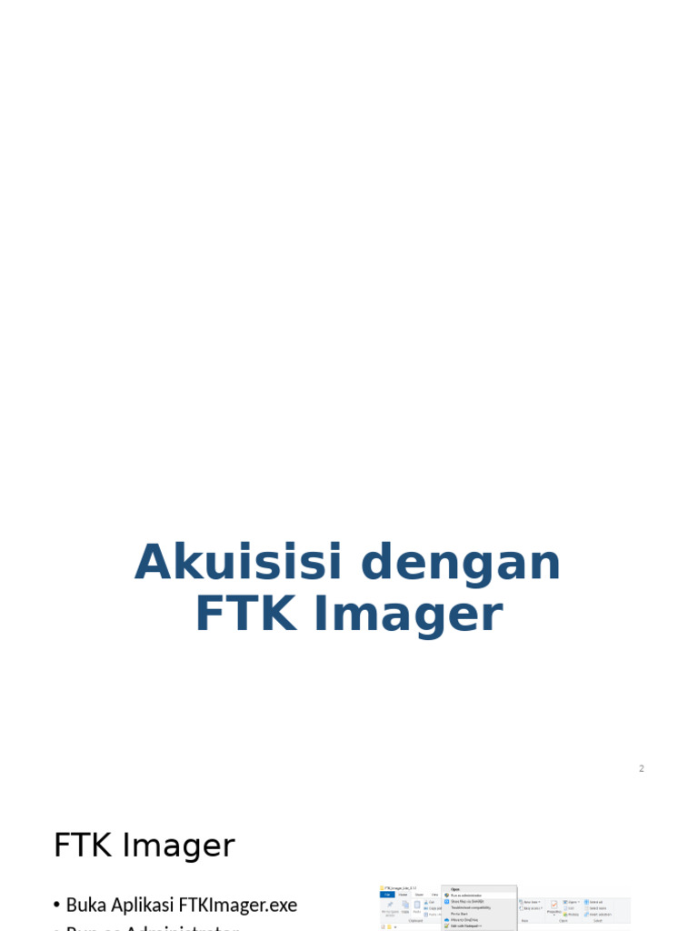 Panduan Akuisisi Data dengan FTK Imager | PDF