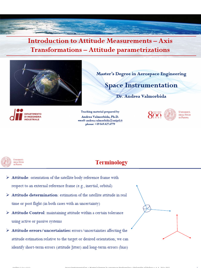 Attitude Determination in Spacecraft | PDF | Rotation | Space