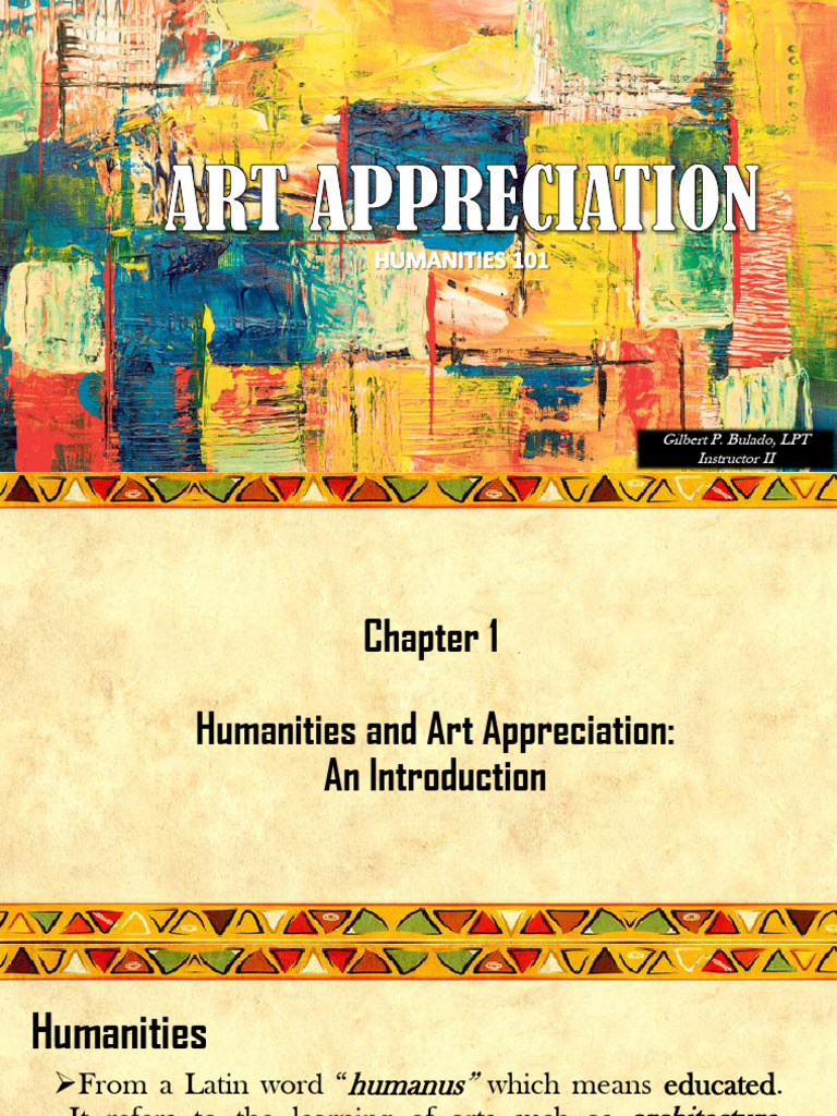Art Appreciation Chapter 1 2 | PDF | The Arts | Textiles