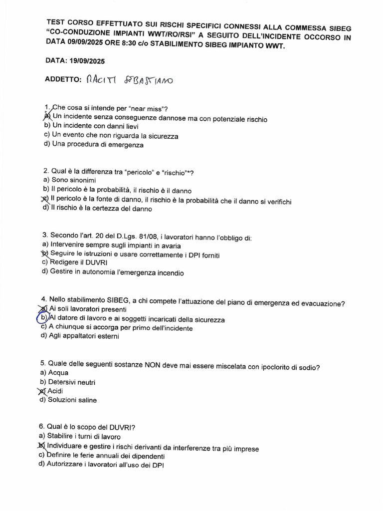 Test A Seguito Formazione Extra RACITI SEBASTIANO | PDF
