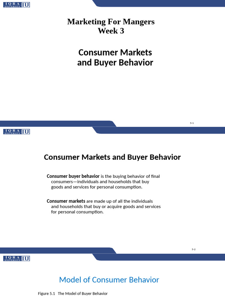 Week 3 Consumer Market and Consumer Buying Behavior | PDF | Consumer ...