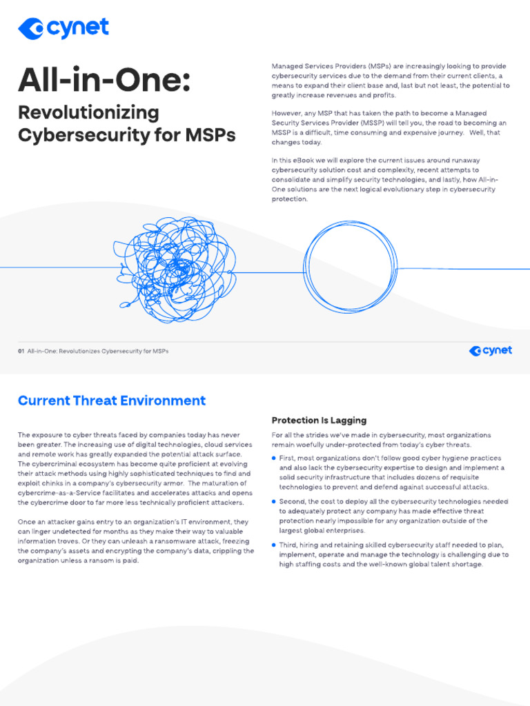 Cynet All-In-One - Revolutionizing Cybersecurity For MSPs | PDF | Computer Security | Security