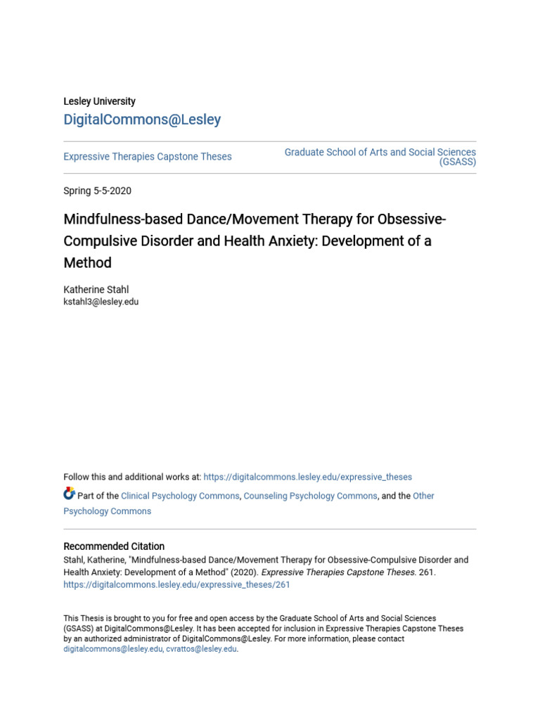 Mindfulness Dance Therapy for OCD & Anxiety | PDF | Obsessive ...