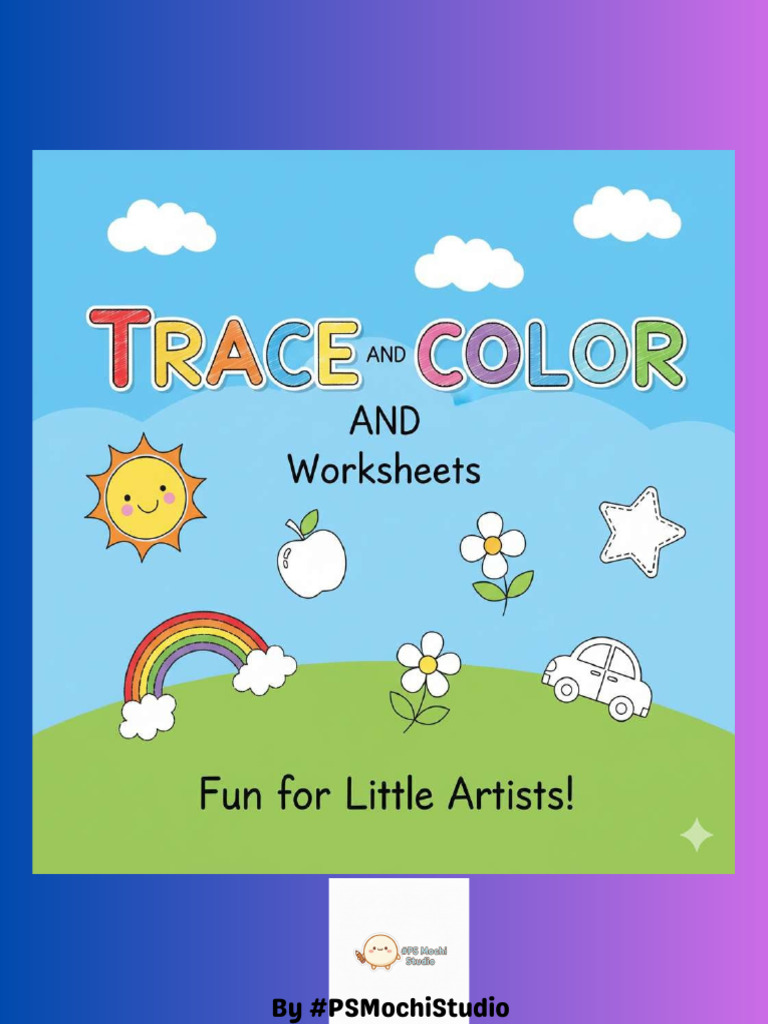 Trace and Color Worksheet PDF | PDF